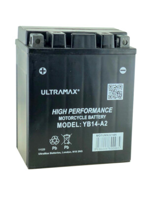 Genuine UltraMax YB14-A2, 12V 14AH 160 CCA Motorbike Motorcycle Battery ...