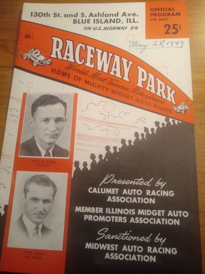 1949-89 Raceway Park Blue Island program collection.W. Adams Sr. Volume ...