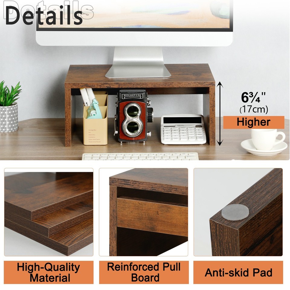 Higher Monitor Stand Riser for Desk Small Monitor Stand TV/Screen/PC ...