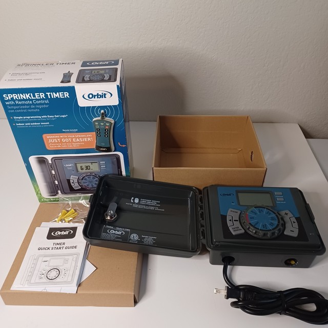 Orbit Sprinkler 6 Station Timer Model 28566 Remote Control for sale ...