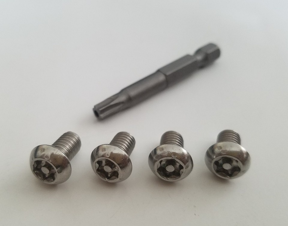 AUDI SECURITY Anti Theft luxury Auto License Plate Screws BLACK Covers ...