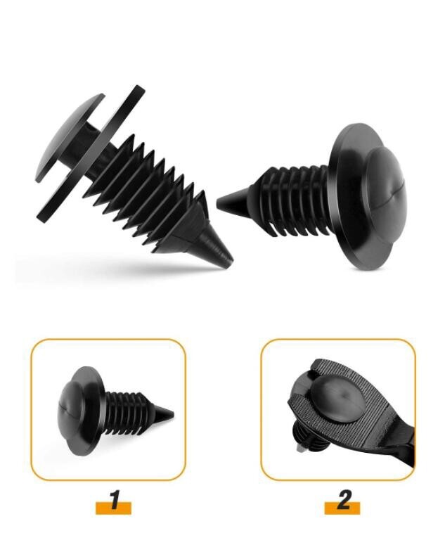 universal Fir Tree push Clips 9mm width stem Hole black fit inner outer ...