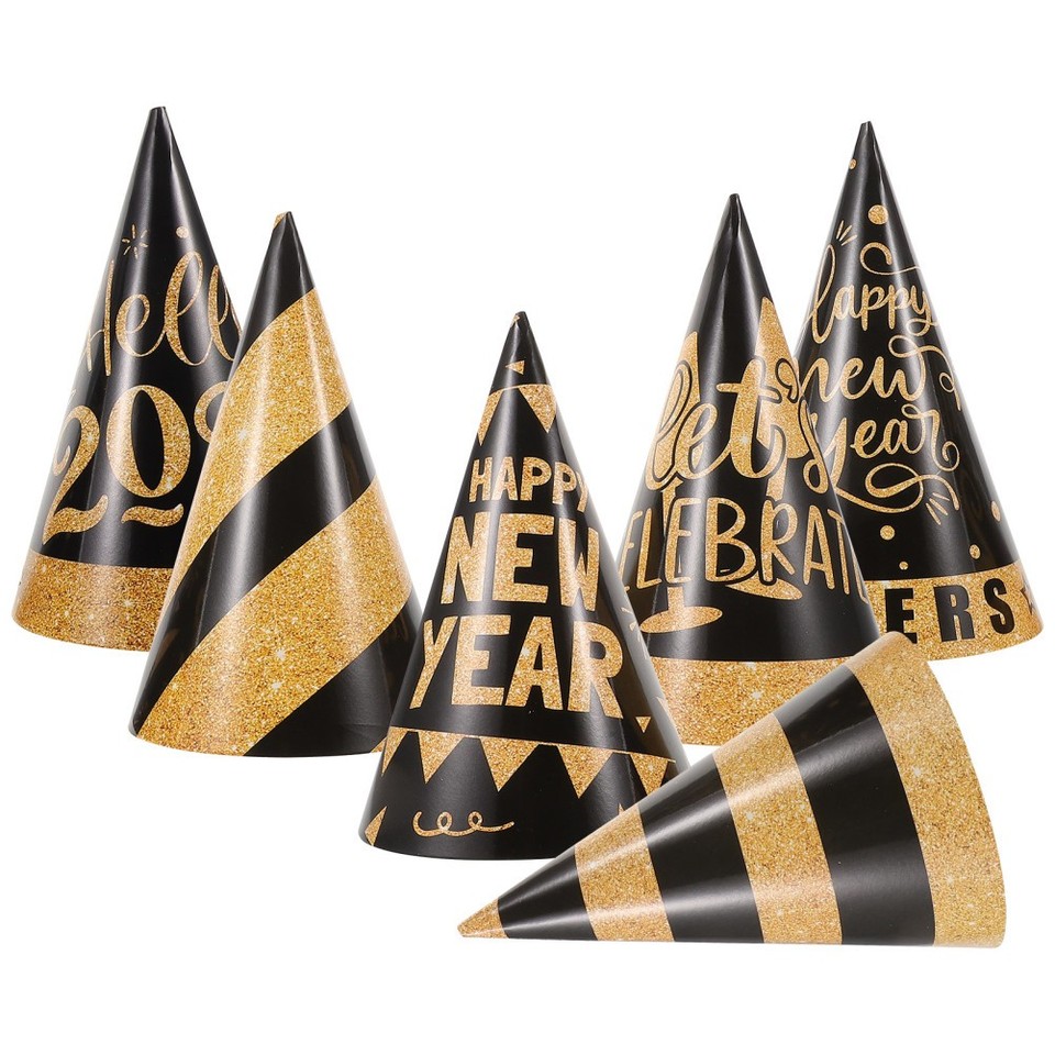 6 Pcs New Year Supply Party 2025 Year's Hat Eve Birthday Hats Adults ...