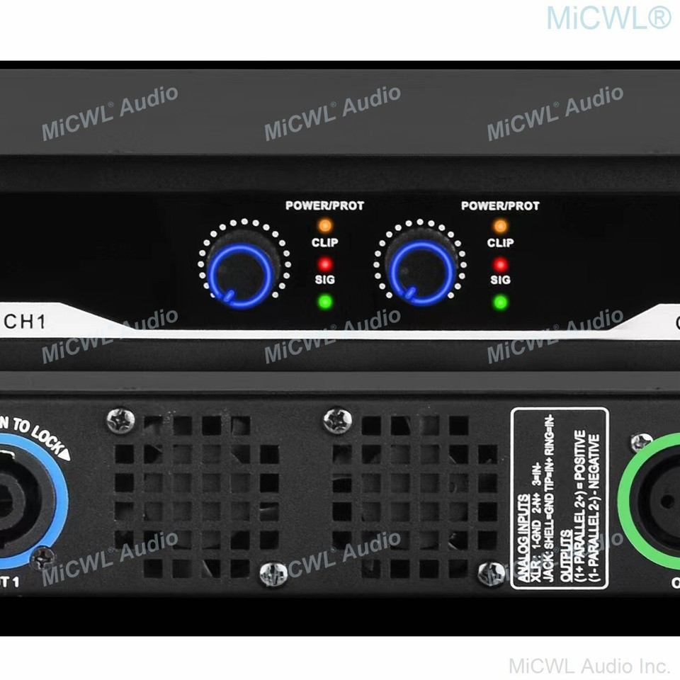 CA6200 2WD 2600W Digital Power Amplifier Stage Audio Speaker 1U Rack 2 ...