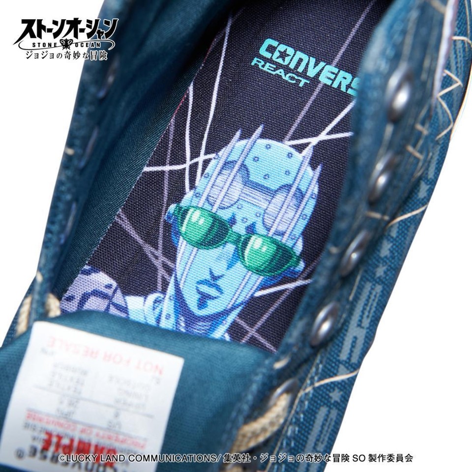 Converse x JoJo ALL STAR HI "JOLYNE CUJOH" Stone Ocean US5-11H w/Charm ...