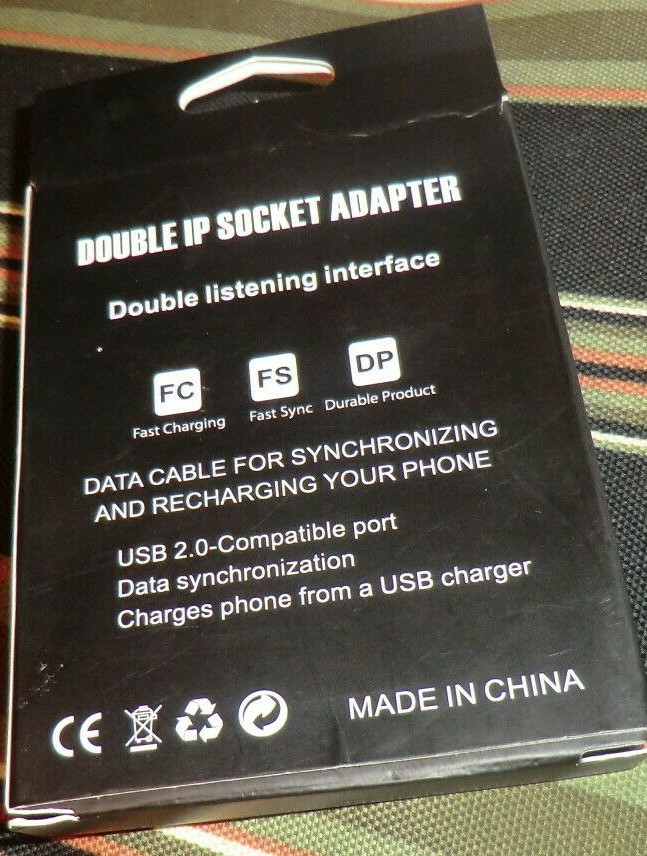 DOUBLE IP SOCKET ADAPTER- Three-in-One Charging Audio Call Conversion ...