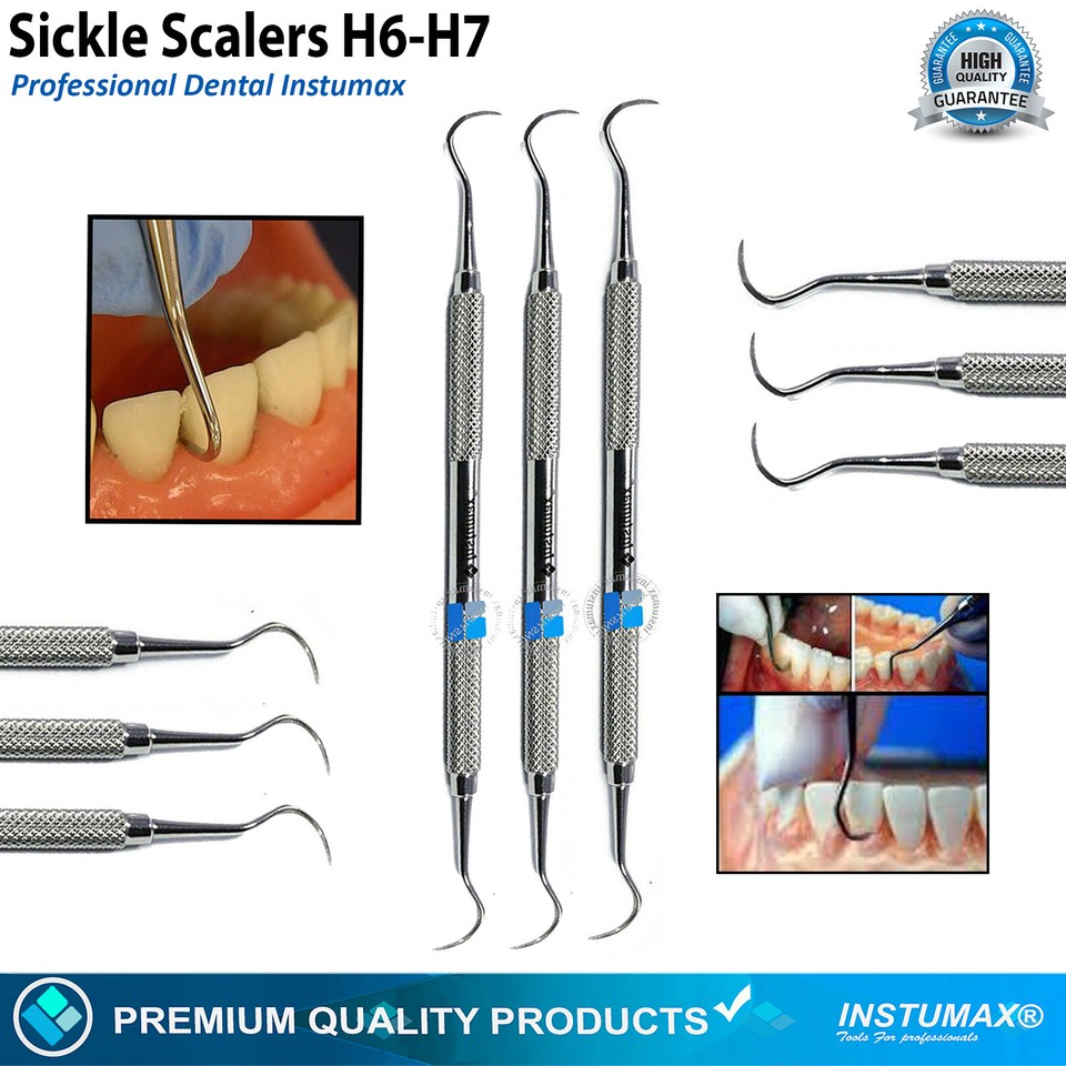 Dentist Pick Tool Sickle Scaler Set Of 3 H6/H7 Pro Dental Hand ...