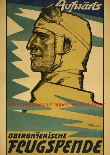 Poster Bavaria Pilot Propaganda Biplane Air Plane German WW1 WWI World ...