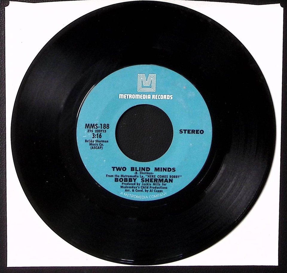 BOBBY SHERMAN HEY.MISTER SUN/TWO BLIND MINDS METROMEDIA RECORDS VINYL ...