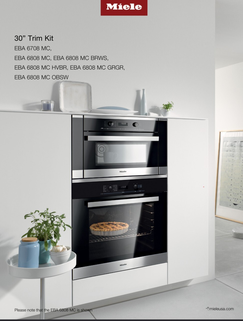 Miele EBA 6808 - 30" Pureline Trim Kit 24" BP-BM-DG-DGC XL Ovens ...