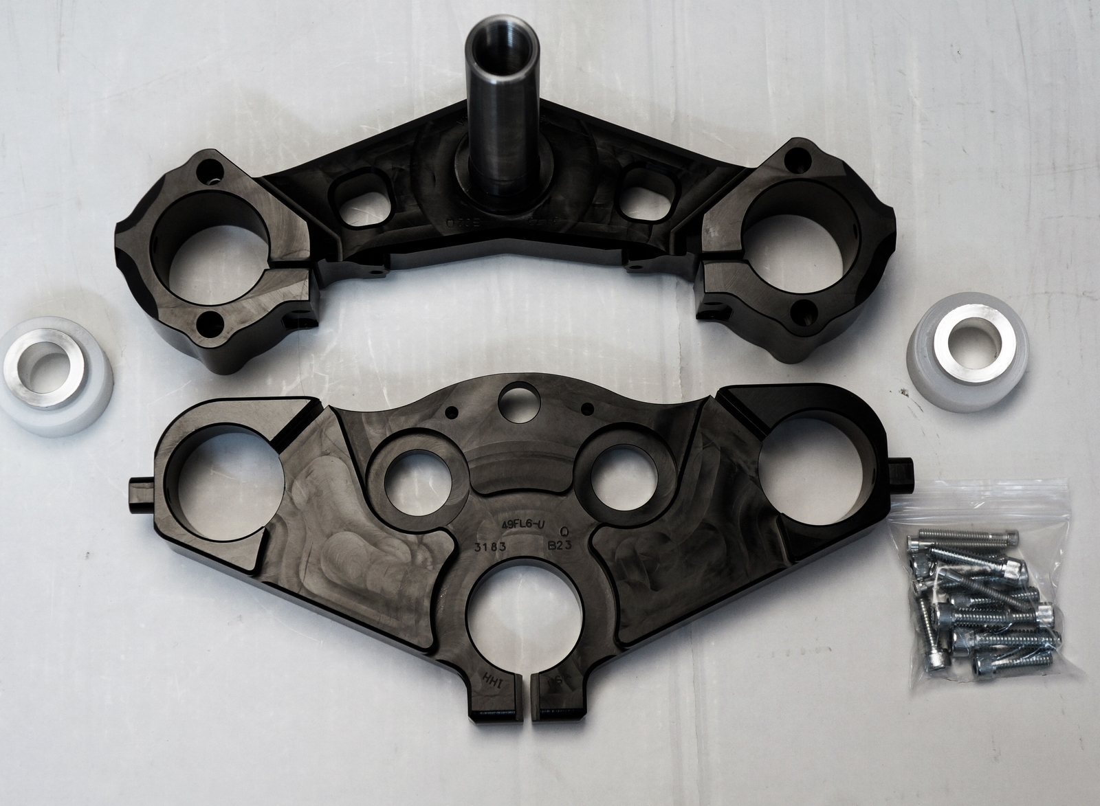 Hawg Halters HHI 49MM Bolt On Triple Trees Kit 23" Wheel Raked Harley ...