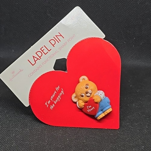 Vintage Hallmark Heart Valentine Bear Hug Brooch Pin | eBay