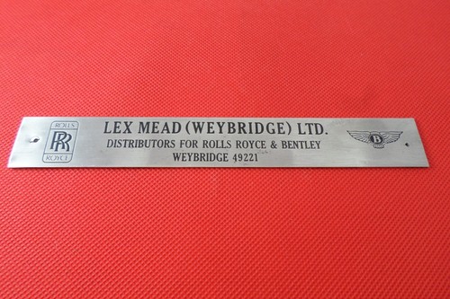Lex Mead, ROLLS ROYCE, Suppliers Sill Plate (23X/80) | eBay