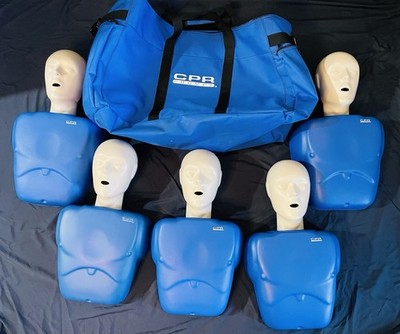 PROMPT CPR Training Manikins Lot Of 5 Blue Practice Dummy With Carry ...