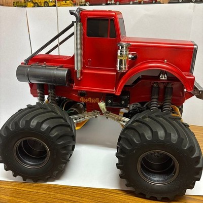 Tamiya Bullhead 4x4 RC Car Vintage Red Body Large Tires AS IS (No ...