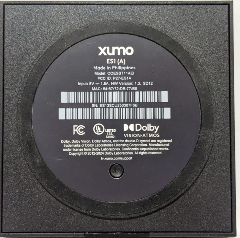 Xumo ES1 (A) 4K Stream Box with Power Cord, HDMI Cord & Remote | eBay