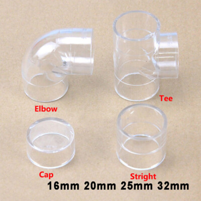 Hi-Quality 16~32mm Clear Pipe Fittings Aquarium Fish Tank Pipe Joint | eBay