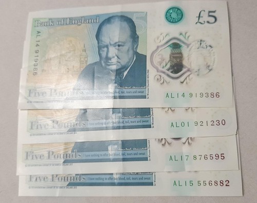 AK47 £5 Note Genuine Banknote GBP Five Pound Real Note low 0 Serial ...