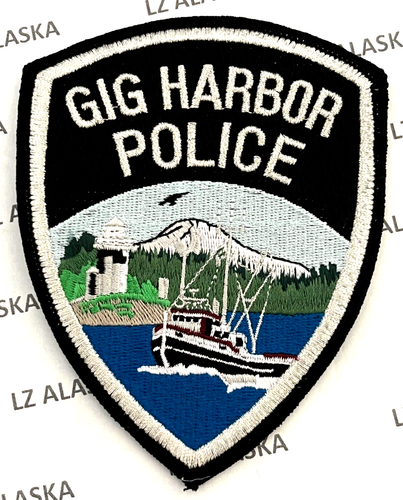 GIG HARBOR POLICE DEPARTMENT WASHINGTON SHOULDER INSIGNIA SILVER PATCH ...