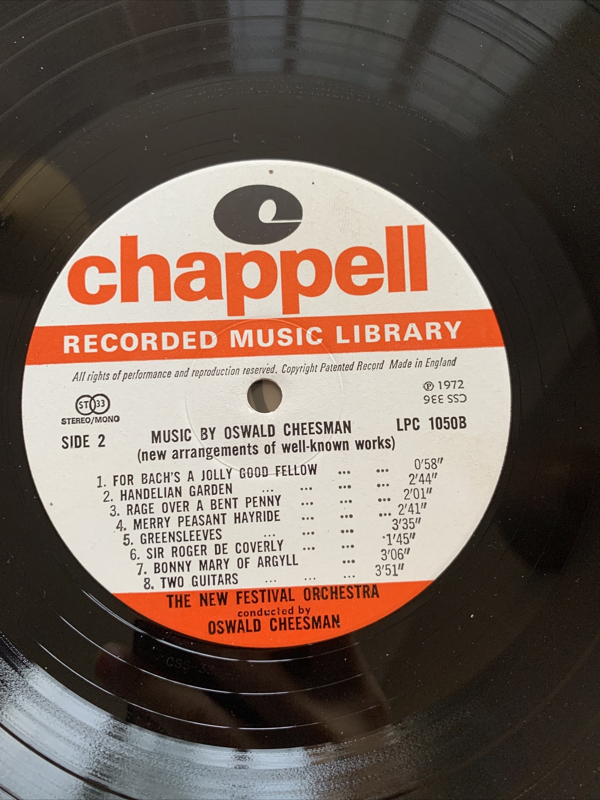Chappell Recorded Music LP - Chappell Library LPC 1050 , Excellent ...