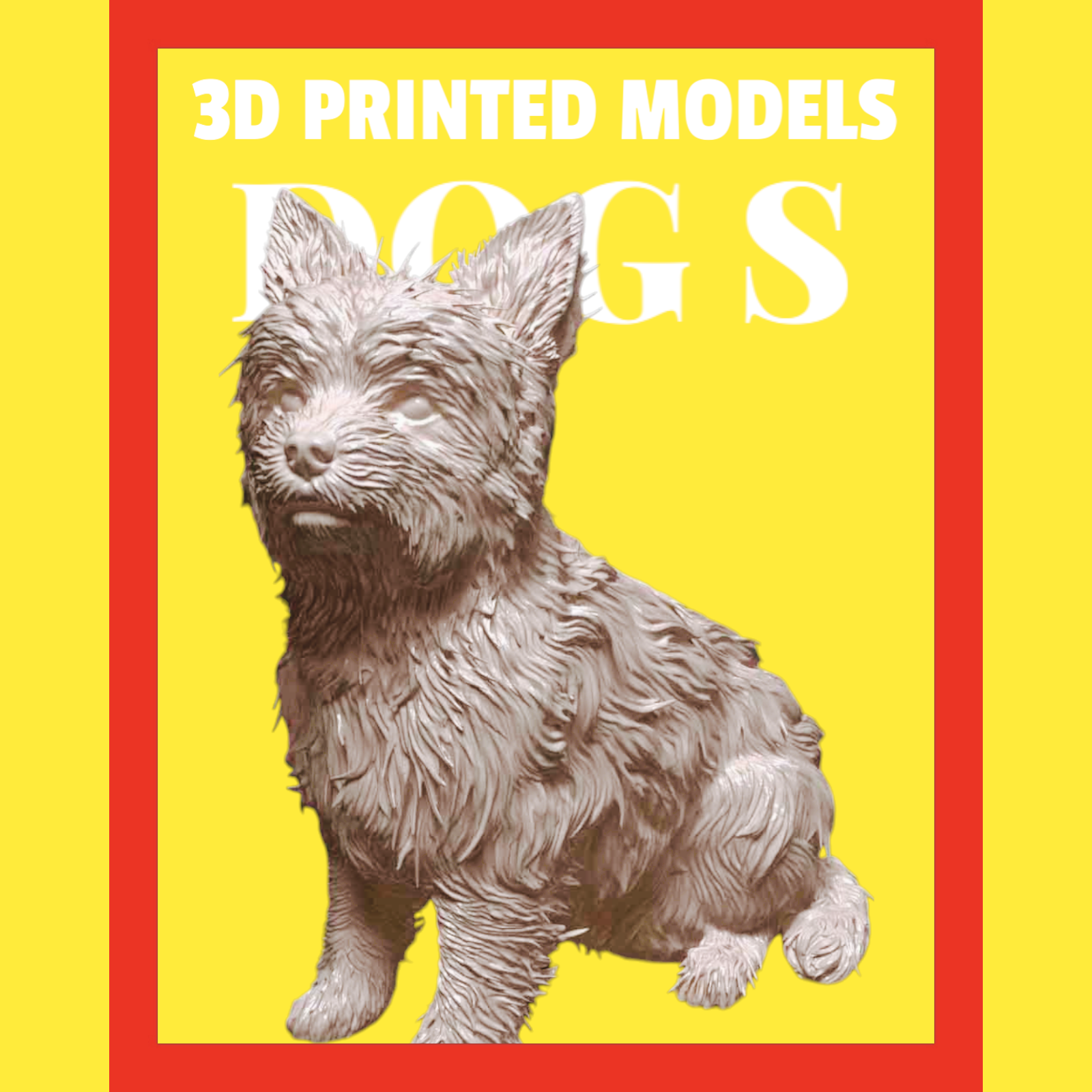 Yorkshire Terrier Dog Scale Model Miniature Unpainted 3D Print ...