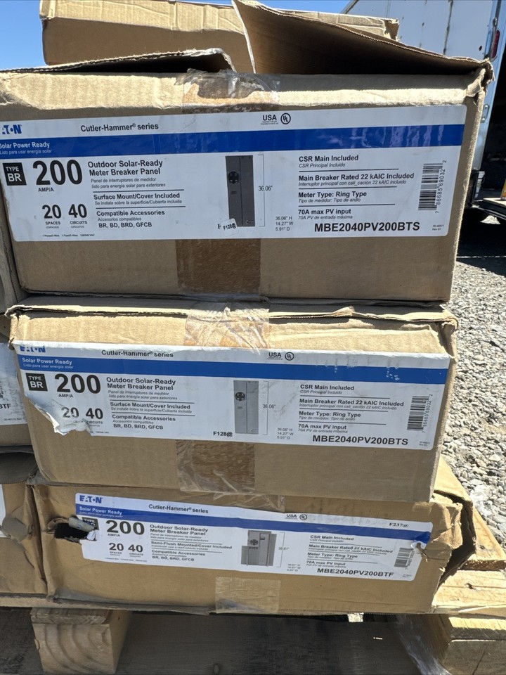 Eaton MBE2040PV200BTS 200A BR Solar Power Center Meter Breaker ...