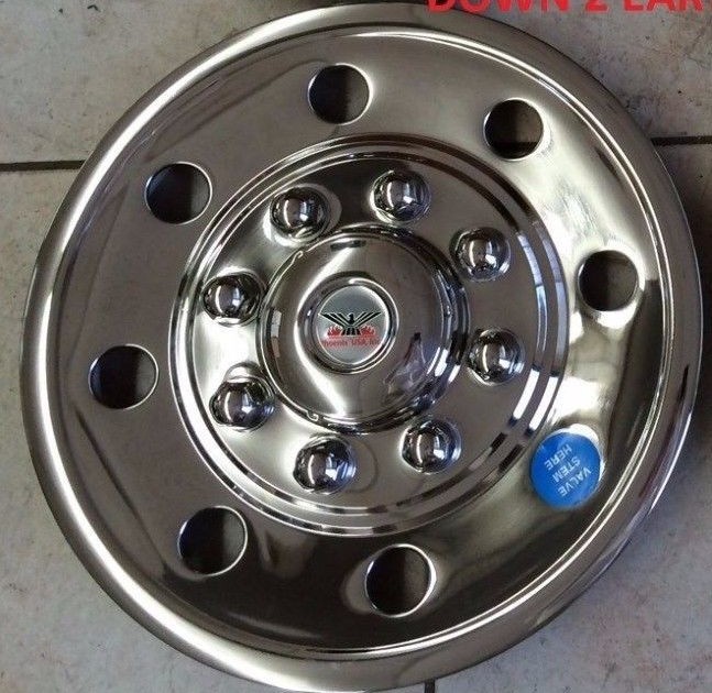 (GQST60)(1) Phoenix USA 16" Stainless Trailer Wheel Hub Caps Rim Covers ...