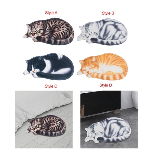 Sleeping Cat Shaped Area Rug Bathroom Mat for Indoor Children's Room ...