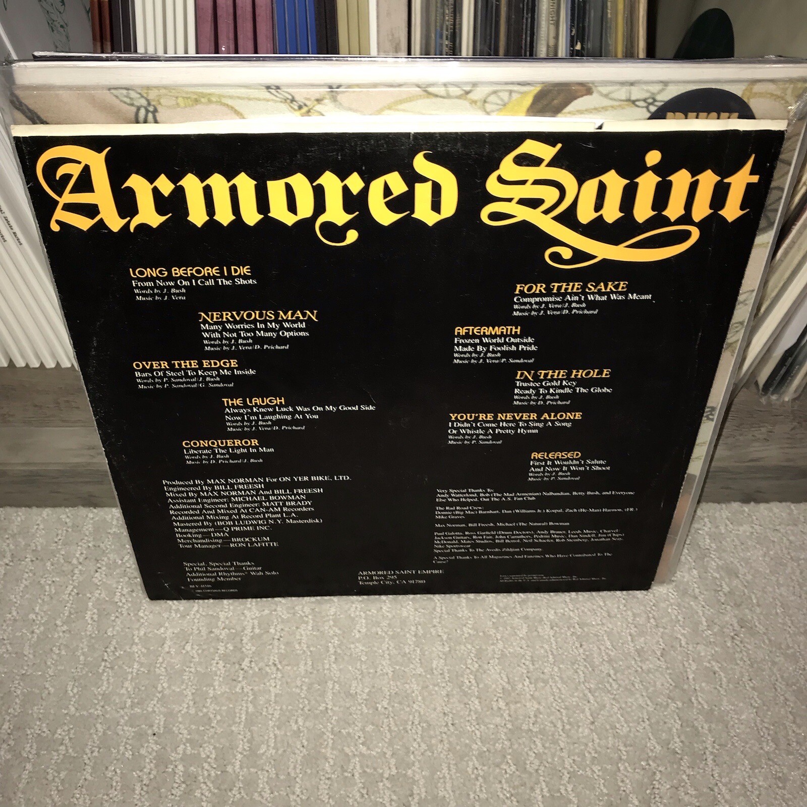 SIGNED x4 Armored Saint Vinyl Record David Prichard John Bush Joey Vera ...