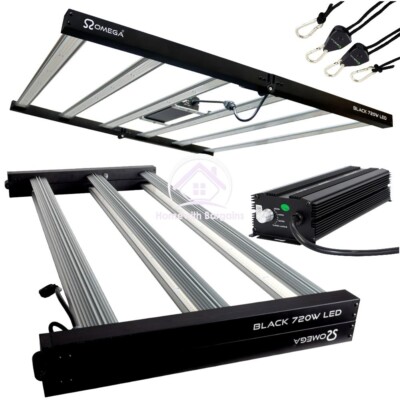 OMEGA BLACK 720w LED GROW LIGHT Including Ballast Ratchets 3.2Umol/j ...