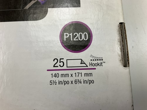 3M 34342 Hookit Flexible Abrasive Sandpaper Hand Sheet 1200 Grit (25 ...
