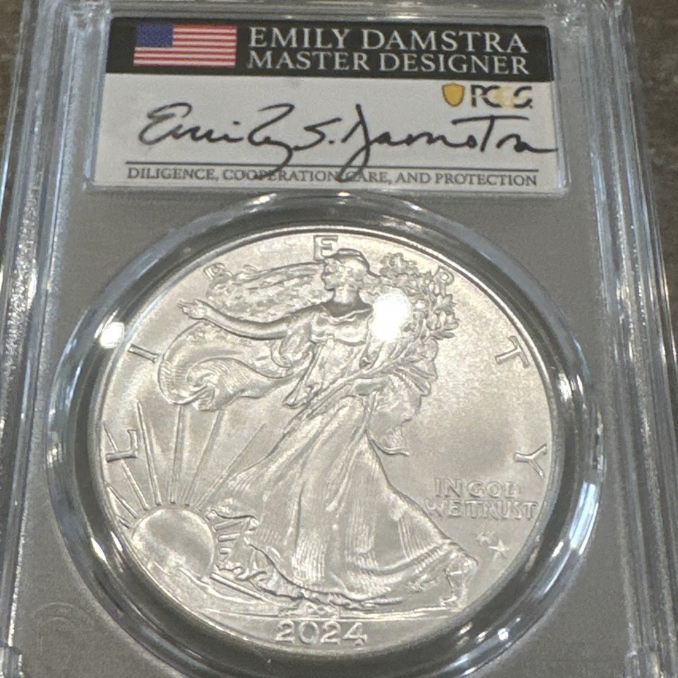 2024-P Silver Eagle PCGS MS-69 FDI Star Privy 1 oz Signed By Emily ...
