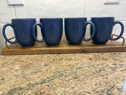 Food Network Stoneware Coffee Mugs Blue Set of 4 | eBay