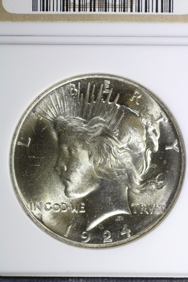 1924-P silver Peace Dollar NGC MS 65!!! Very Nice Coin!!! Cartwheel ...