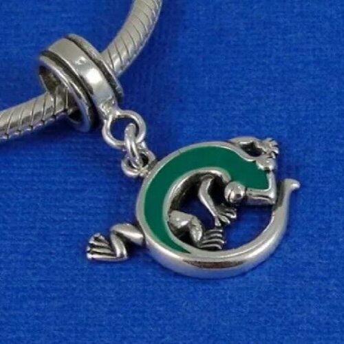 Sterling Silver .925 LIZARD Gecko Newt Dangle Bead fits EUROPEAN Charm ...