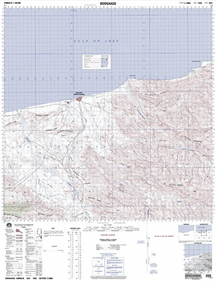 US Army Military Topographic Map - Bosaso - Boosaaso - Somalia ...