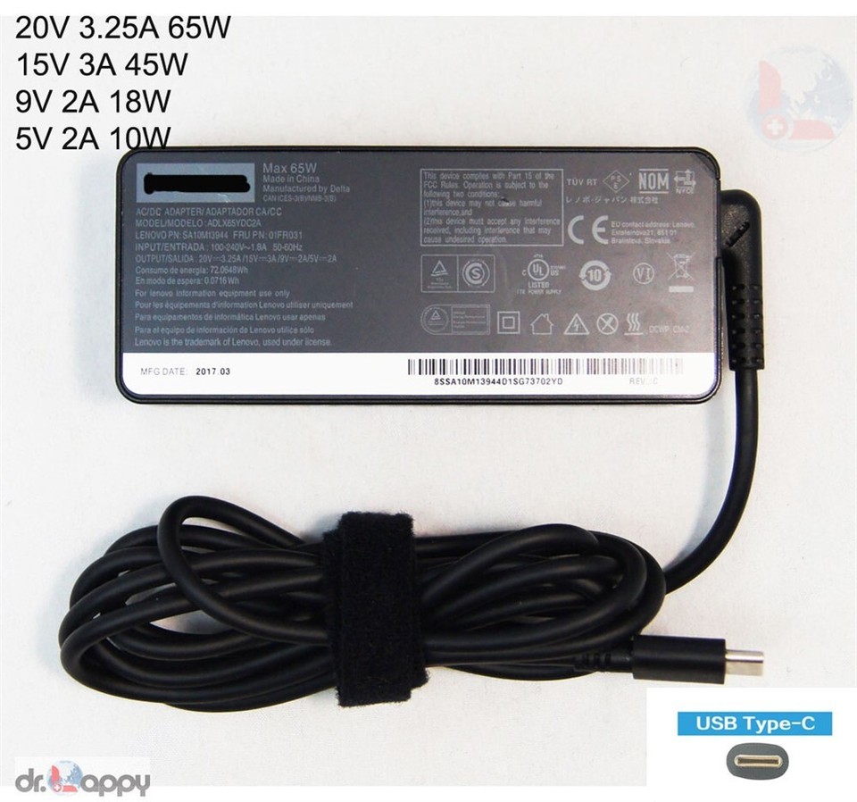 65W USB-C Adapter for Lenovo K14 Gen 1 21CS 21CT 21CU 21CV 500w Yoga ...