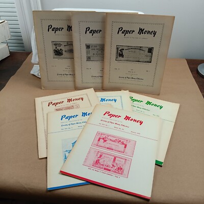 Lot of 8 VINTAGE PAPER MONEY Society of Paper Money Collectors Journals ...