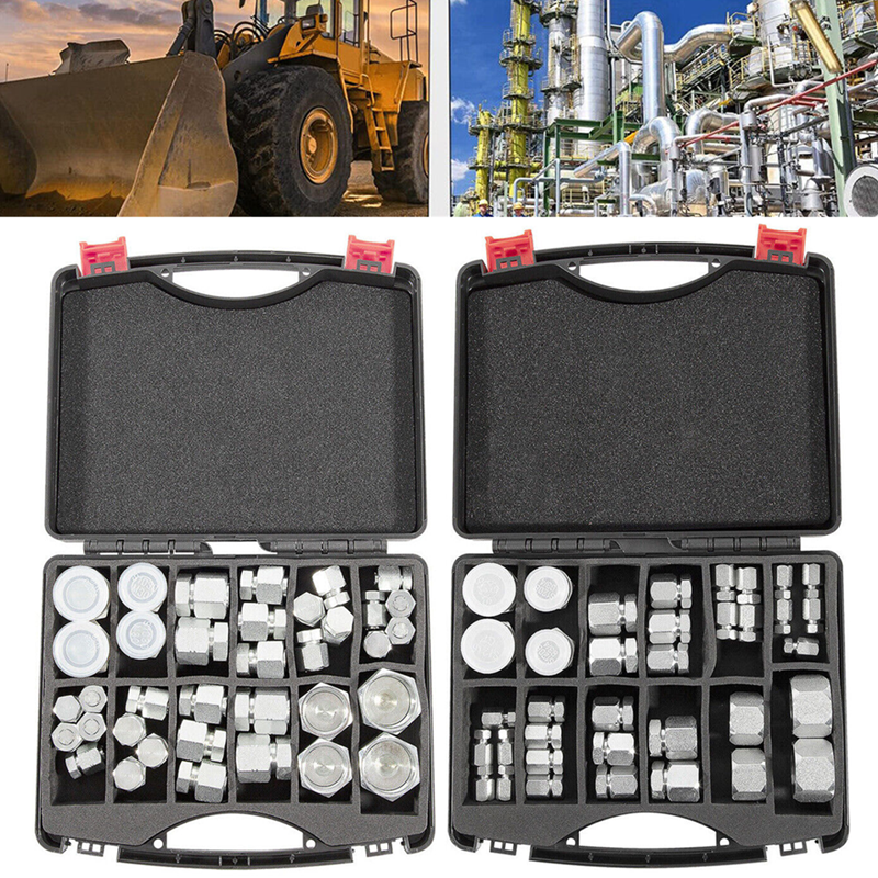 JIC and ORFS Hydraulic Cap and Plug Kit Hose Tube and Pipe Fitting Set ...