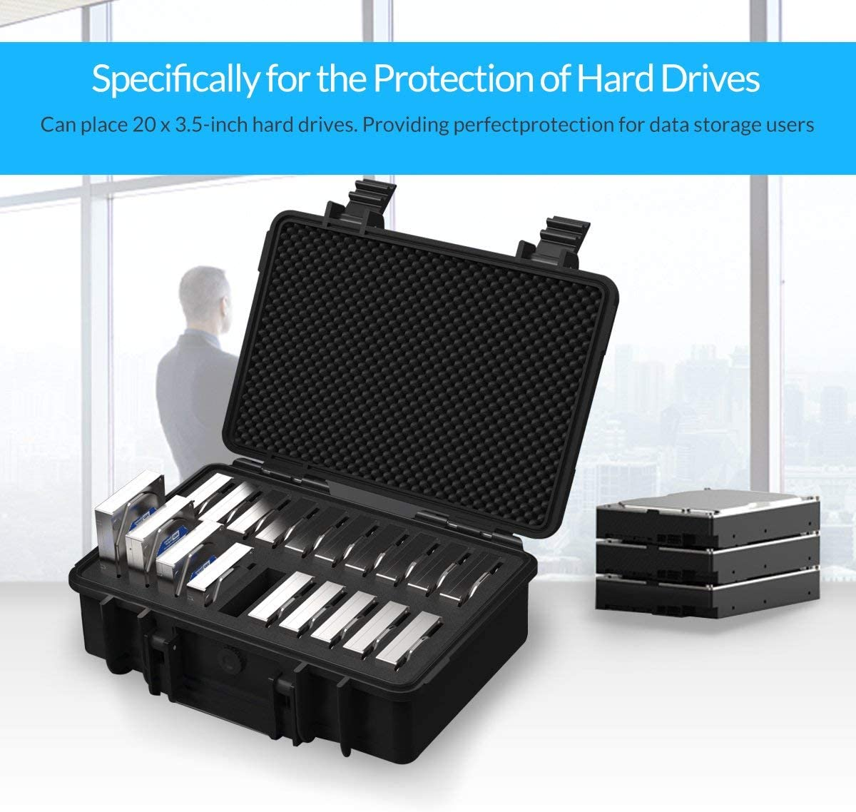 Hard Drive Case 3.5Inch 20-Bay Multi-Protection HDD Storage Box ...
