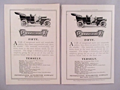 Pennsylvania Motor Car LOT of 2 PRINT AD - 1908 | eBay