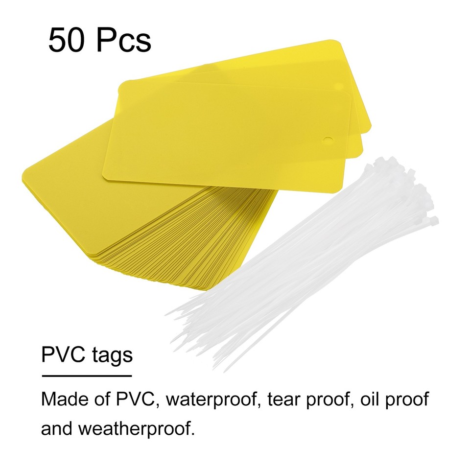 Waterproof Wires Plastic Shipping Tags,2x3.5 Inch Yellow 50pcs with ...