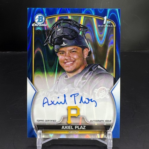 2023 Bowman Chrome Baseball Axiel Plaz 1st Blue Wave Refractor On Card ...