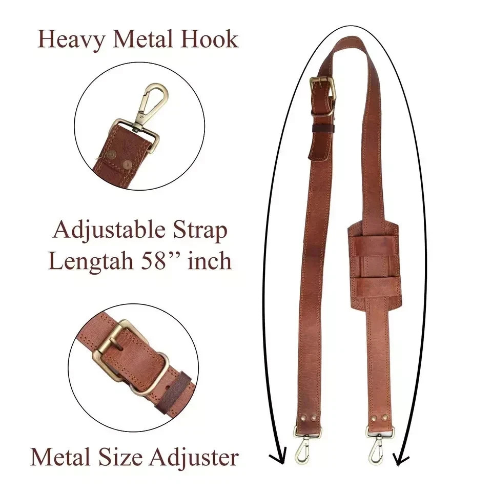 Handmade Leather Shoulder Replacement Strap for Messenger Briefcase Bag ...