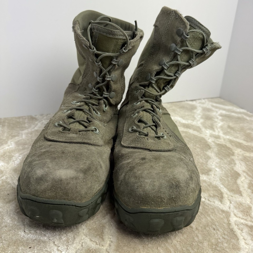 Rocky Boots rkyco27 S2V boots green suede leather Size 12w Vibram Sole ...