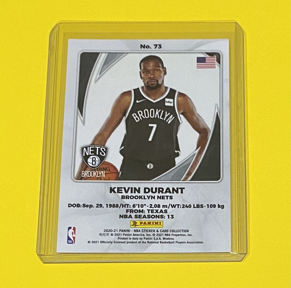 2020-21 NBA Sticker & Card Collection Kevin Durant SILVER FOIL Nets #73 ...