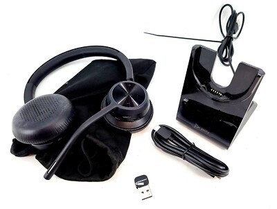 Plantronics Voyager 4320-M Stereo Bluetooth Headset 218475-01 & Stand ...