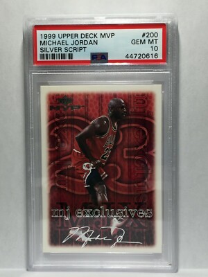 PSA 10 GEM BULLS 1999 Upper Deck MVP #200 Michael Jordan Silver Script ...