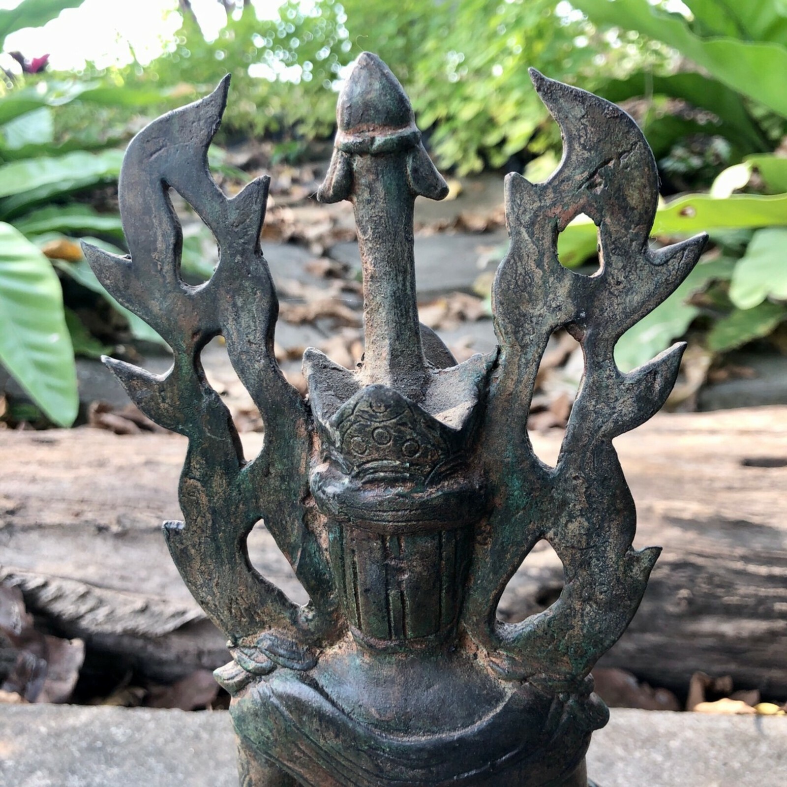 13" Subduring Mara Thailand Chiang Rung Burma Buddha Statue Big Lotus ...