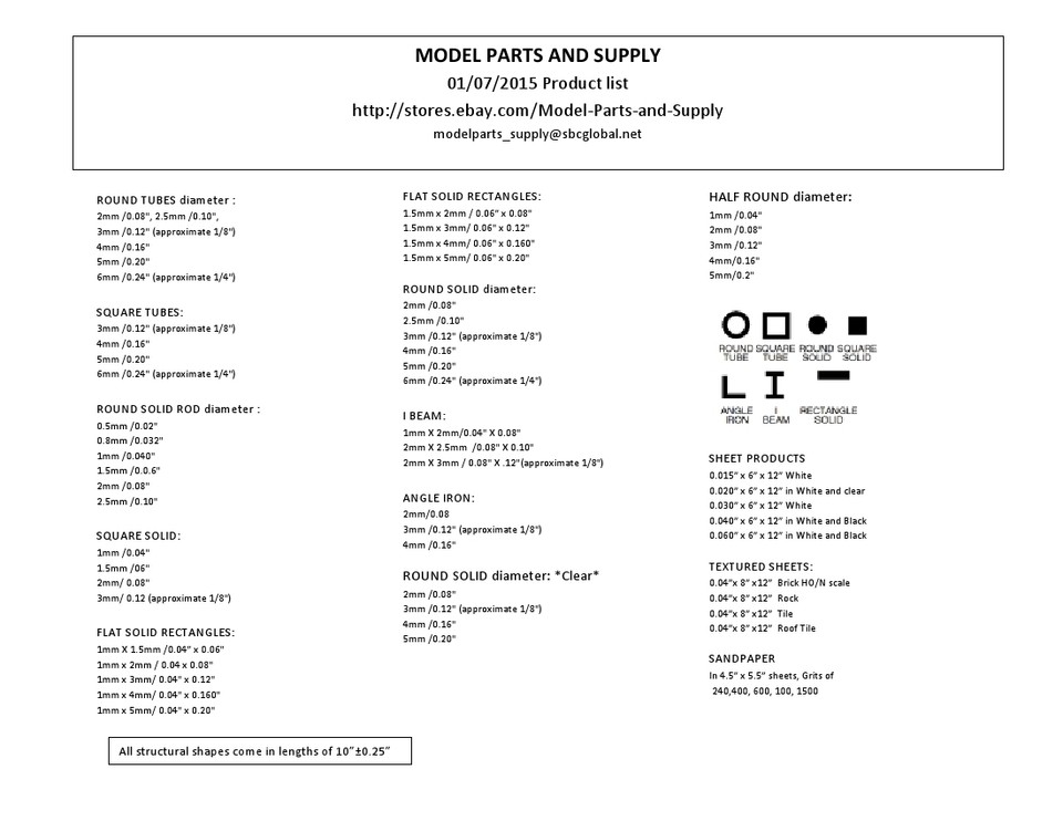 WHITE STYRENE SHEETS (5) .040 (1.0 MM) POLYSTYRENE 0.04 .04 Model grade ...
